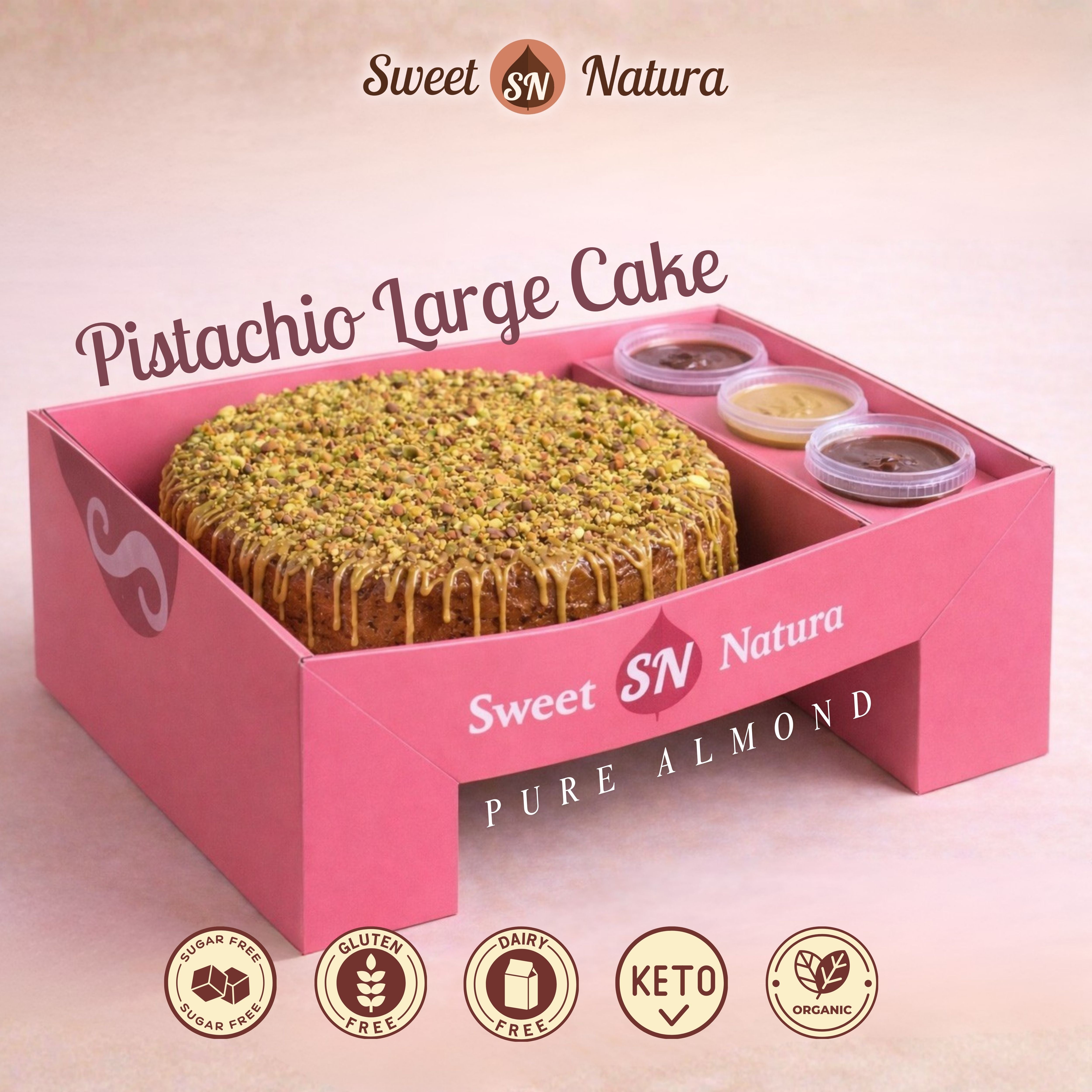 Large Pistachio Cake (For 18-20 people) – Sweet Natura